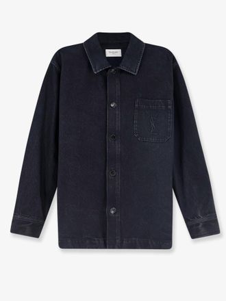 Saint Laurent Cassandre black denim overshirt - SAINT LAURENT - gender_Man