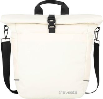 Travelite Basics for Bikes - Fahrradtasche Gepäckträger wasserfest, mit abnehmbaren Schultergurt und Rolltop Verschluss, 14 Liter, 0.8kg, Weiß