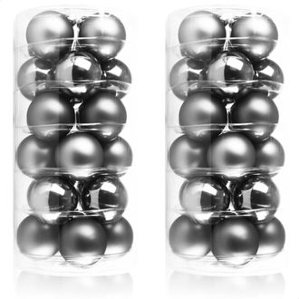 Com-Four 48x Weihnachtskugeln - Christbaumkugeln aus echtem Glas für Weihnachten - Baumschmuck für den Christbaum, Ø 6 cm