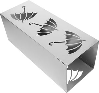 Valiclud Metall Schirmst&auml;nder f&uuml;r Eingangsbereich Hohler Regenschirmeimer Silber Platzsparender Schirmhalter mit Trocknungseffekt und Zeitungsfach