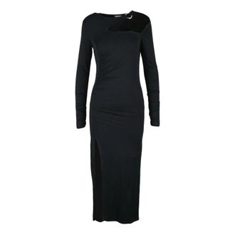 Dondup Langes Jerseykleid mit Seitenschlitz - - Dresses - Damen - Schwarzk - XS