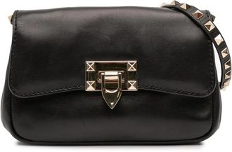 Valentino Garavani Hobo Bags - Small Leather Rockstud Crossbody - Gr. unisize - in Schwarz - f&uuml;r Damen