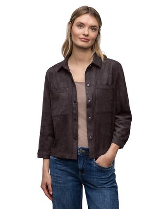 Street One Velourshemdbluse Darkest Brown 46