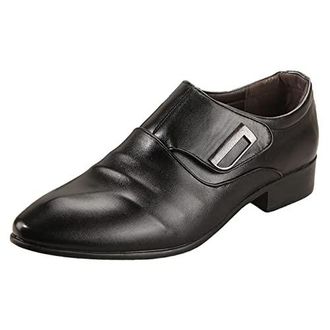 Generic Mocassins habill&eacute;s en cuir synth&eacute;tique &agrave; enfiler pour homme, chaussures habill&eacute;es &agrave; bout pointu Oxford, mocassins formels &agrave; talon bas, chaussures de m