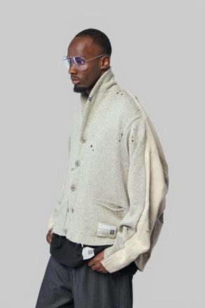 Miharayasuhiro Sweat Pullover Combined Knit Cardigan
