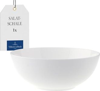 Villeroy & Boch Royal Salatschüssel 21 cm Weiß, Spülmaschinenfest, Mikrowellensicher, Schüssel Keramik, Servierschüssel, Salatschale, Servierschale, Geschirr, Premium