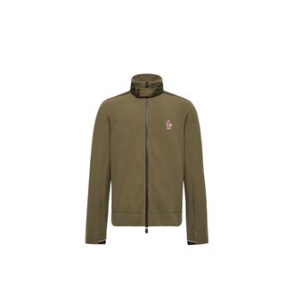 Moncler Moncler Zip-up Polo Neck Sweatshirt, Men, Green, Size: 3xl