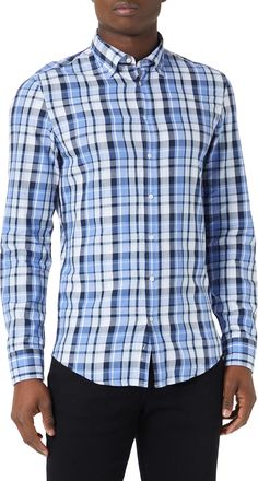 Seidensticker Herren Business Hemd - Bügelfreies Hemd mit figurbetonten Schnitt - Slim Fit - Langarm - Kent-Kragen - 100% Baumwolle, Mittelblau, 45