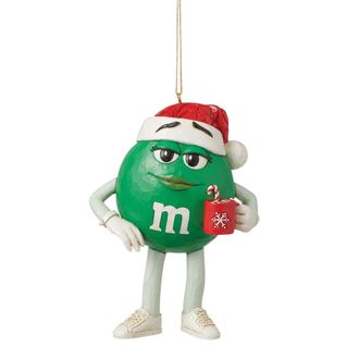 Enesco M&Ms by Jim Shore Dekofigur mit Weihnachtsmannm&uuml;tze und Kakao, 10 cm, mehrfarbig