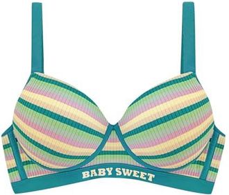 Generic Ensemble de fitness pour femme en coton avec rayures arc-en-ciel pour femme de grande taille, doux et doux pour la peau, agr&eacute;able pour le corps., vert
