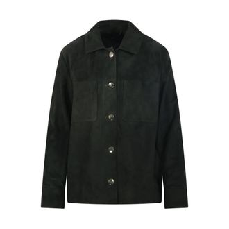 Max Mara Abisso Lederjacke - - Jackets - Damen - Gr&uuml;n - M