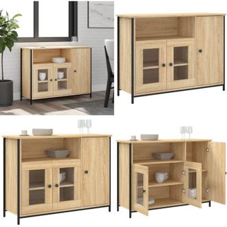 vidaXL Sideboard Sonoma-Eiche 100x35x75 cm Holzwerkstoff - Holzbeistelltisch - Holzschrank