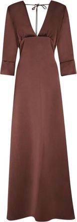 Blanca Vita Femme, Robes, Brun, Taille: 44 FR Albox Flared Maxi Dress