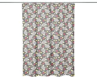 Bonamaison Le Jardin du Lin Digital Gedruckter Duschvorhang, Badewannenvorhang, Duschvorhangringe Enthalten, Größe: 140x200 cm - Entworfen und Hergestellt in der