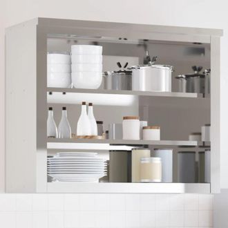 vidaXL K&uuml;chen-Wandschrank mit Ablagen Edelstahl Vidaxl