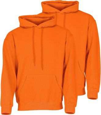 Fruit Of The Loom Doppelpack Classic Kapuzen-Sweat Herren Hoodie 2er Pack + GRATIS MyShirt Stoffbeutel, Farbe:orange, Gr&ouml;&szlig;e:M