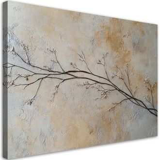 Feeby Viles - Leinwand Bilder - Zweige Blumen Knospen - 120x80 cm - Deko Wohnzimmer - Wandbilder Schlafzimmer - Deko Aesthetic - Wand Deko - Leinwand Groß -