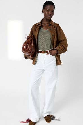 Gerard Darel Pull V ample en lin - LYLOU - Kaki moyen