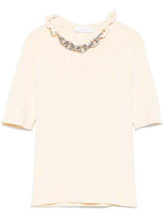 Paco Rabanne haut à détail de chaîne - Tons neutres