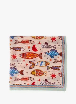 Au Printemps Paris Etole Carr&eacute; Poisson Lune en coton