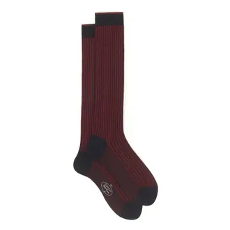 Gallo Herren lange blaue/mohn twin-rib baumwollsocken - - Underwear - Herren - Mehrfarbig - S