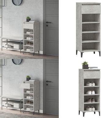 vidaXL Vidaxl - Schuhregal Betongrau 40x36x105 cm Holzwerkstoff - Schuhregal - Schuhschrank - Garderobe - Aufbewahrung - Wohnzimmermöbel - Home & Living