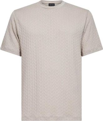 Giorgio Armani Homme, Tops, Beige, Taille: 2XL ASV Viscose Blend T-Shirt
