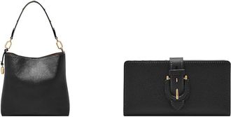 Fossil Damen Jessie Schwarze Ledertasche und Harwell Geldbörse, Set
