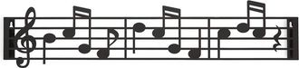 Balvi Wandaufhänger Musik Farbe Schwarz In Form Einer Partitur im Violinschlüssel Schrauben inbegriff