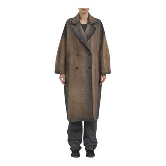 Avant Toi Doppelreihiger Mantel mit Revers - - Coats - Damen - Braun - S