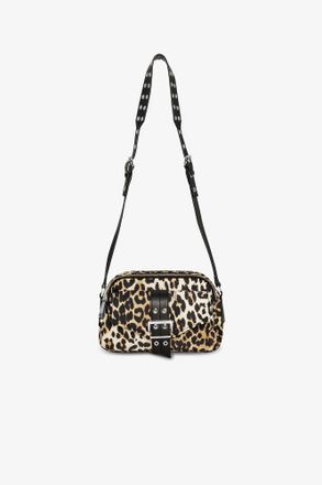 Ganni Sac caméra en nylon imprimé léopard Multicolore