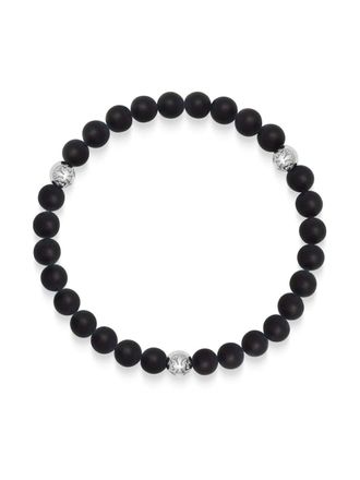 Nialaya bracelet à perles donyx 6 mm - Noir