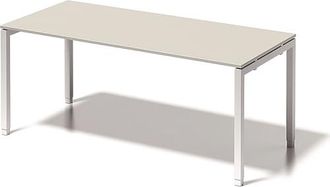 Bisley Cito Schreibtisch, 650-850 mm höheneinstellbares U-Gestell, Metall, Gw396 Dekor Grauweiß, Gestell Verkehrsweiß, 80 x 180 x 85 cm