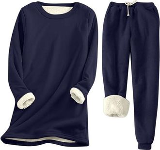 Generic Pantalon Thermique dhiver doubl&eacute; Polaire, v&ecirc;tement d&eacute;contract&eacute; et Confortable avec Capuche &agrave; Cordon et Pantalon de Jogging pour Les activit&eacute;s de Plein