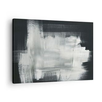 Arttor Bilder auf Leinwand Abstraktion Schwarz Weiß Leinwandbild 70x50cm Wandbilder Dekoration Wohnzimmer Schlafzimmer Küche Deko Klein Wanddeko Bild Wand Ku
