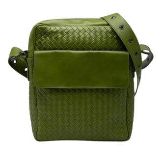Bottega Veneta Sac bandouli&egrave;re en nappa tress&eacute; Pre-owned - Femme - Pre-owned - Vert - Taille: ONE Size