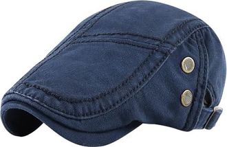 Feoya Casquette Plate Homme B&eacute;ret Coton Chapeau Gavroche Casquette Newsboy Gatsby R&eacute;glable Vintage Casquettes Souples Respirant Basque Flat Cap Irlandaise V