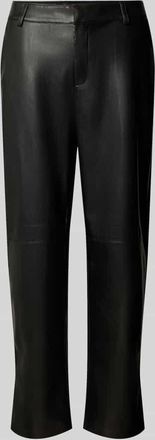 Gina Tricot Hose in Leder-Optik mit Barrel Fit und Hakenverschluss