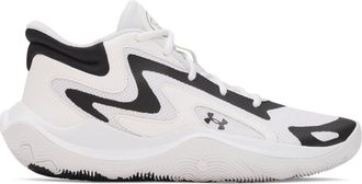 Under Armour Unisex JET 25, Basketball Schuh für Kinder, gut gepolsterte Sportschuhe, atmungsaktiver und leichter Turnschuh für Mädchen und Jungs,White / Black / B