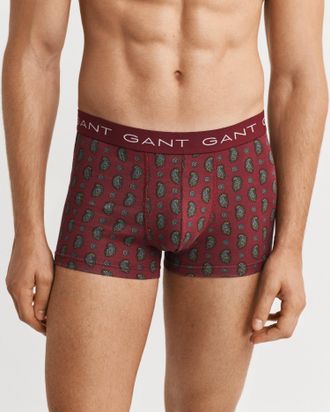 GANT Herren 3er-Pack Paisley Boxershorts mit Print in Geschenkbox (XXXL) PLUMPED Rot