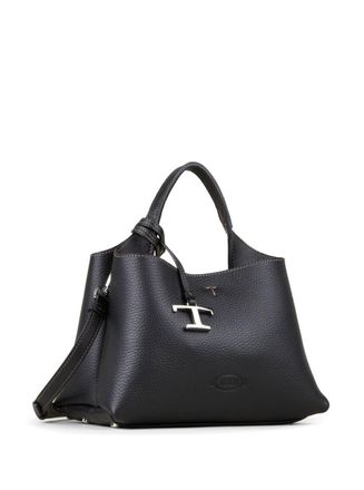 Tod's Womens Tote Bag T Timeless Black Leather Calf Handbags Hand