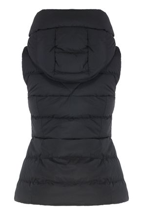 Canada Goose Womens Clair Hooded Bodywarmer Black Cotton Waistcoats & Gilets
