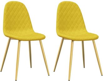 vidaXL Vidaxl - Chaises &agrave; manger lot de 2 Jaune moutarde Velours