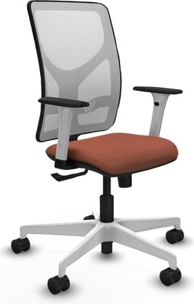 Piqueras y Crespo Schreibtischstuhl, beige und wei&szlig;, mit wei&szlig;en und schwarzen Armlehnen, h&ouml;henverstellbare Lendenwirbelst&uuml;tze, 3 Positionen, Wei&szlig; / Braun