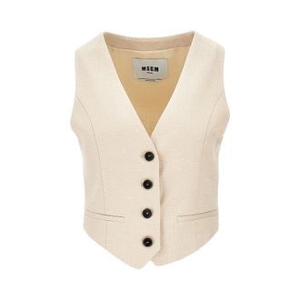 Msgm Viscose-blend canvas vest Woman 44