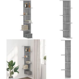 vidaXL Vidaxl - tag&egrave;re dangle murale sonoma gris bois ding&eacute;nierie - &Eacute;tag&egrave;re Murale - &Eacute;tag&egrave;re Dangle - Meuble Mural - D&eacute;coration Murale - Rangement Mural
