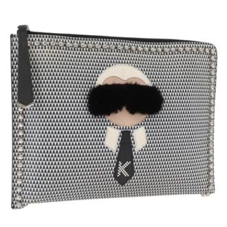 Fendi Pochette en cuir Pre-owned - Femme - Pre-owned - Gris - Taille: ONE Size