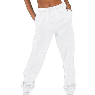 Generico Pantalon de sport femme large pantalon de surv&ecirc;tement pour femme avec poches dhiver pantalon doux et confortable avec cordon de serrage coupe large po