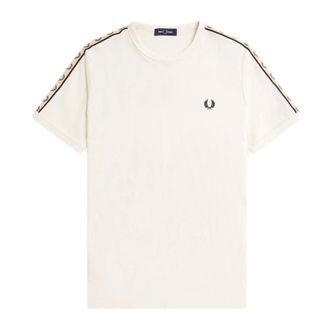 Fred Perry Contrast Ribbed Ringer T-Shirt - - Tops - Herren - Beige - XL
