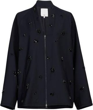 Tibi Veste droite col V &agrave; perles